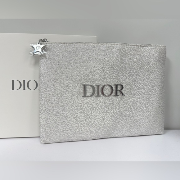 Dior | Bags | Dior Exclusive Beauty Pouch Silver Shimmer | Poshmark